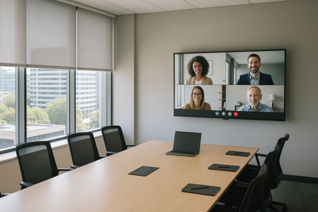 Why Blinds Matter in Hybrid Meeting Rooms and Video Spaces - Bright A Blind